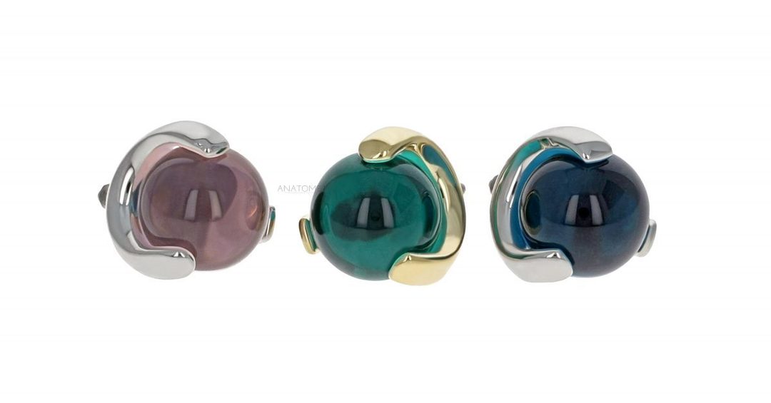 Gold Claw-Set Round Gem 14g/12g- 18k Threaded End – Immaculate Piercing